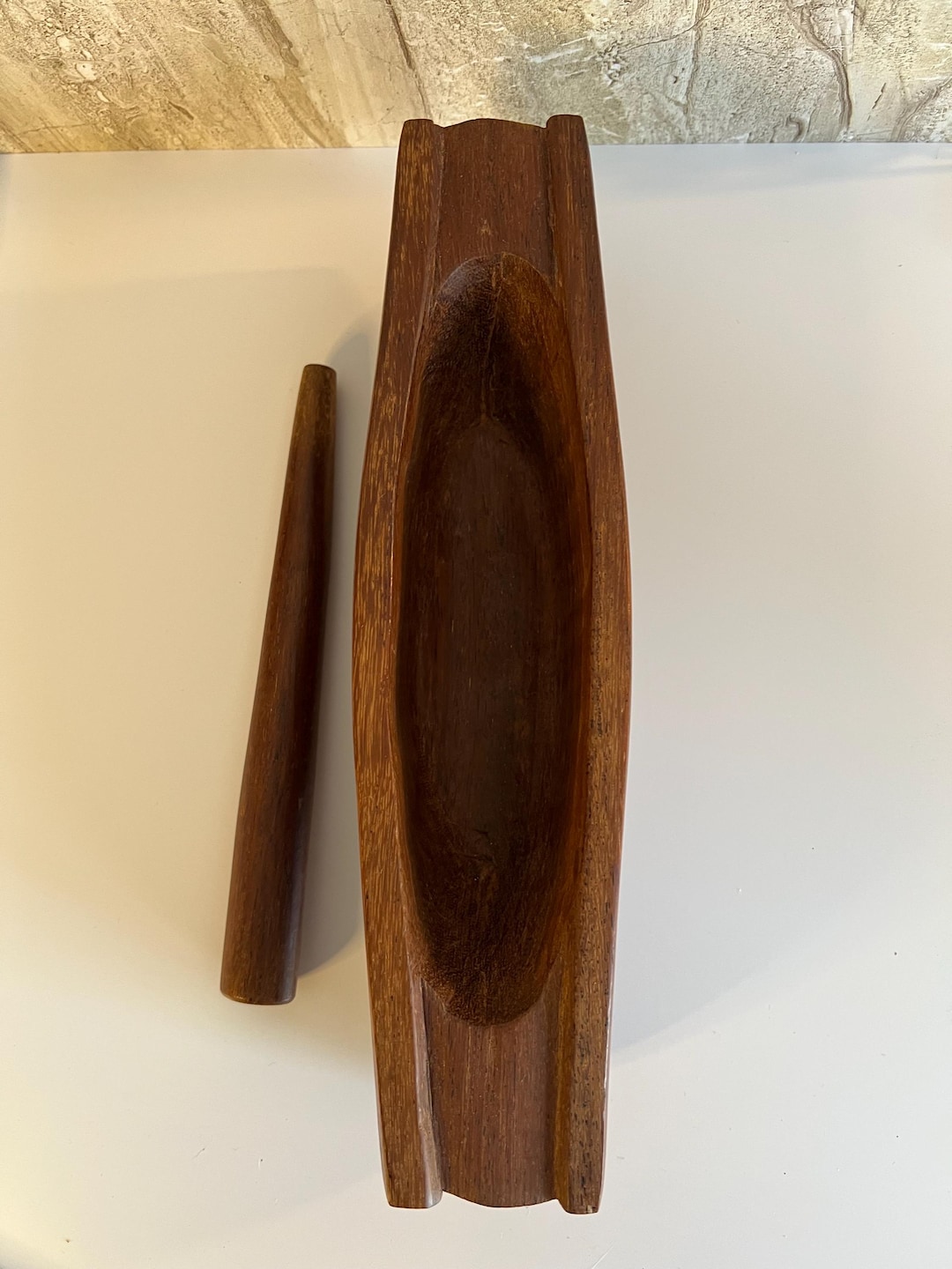 Tribal Art Fijian Hand Carved Pate Log Drum Slit Drum With One Stick 11 ...