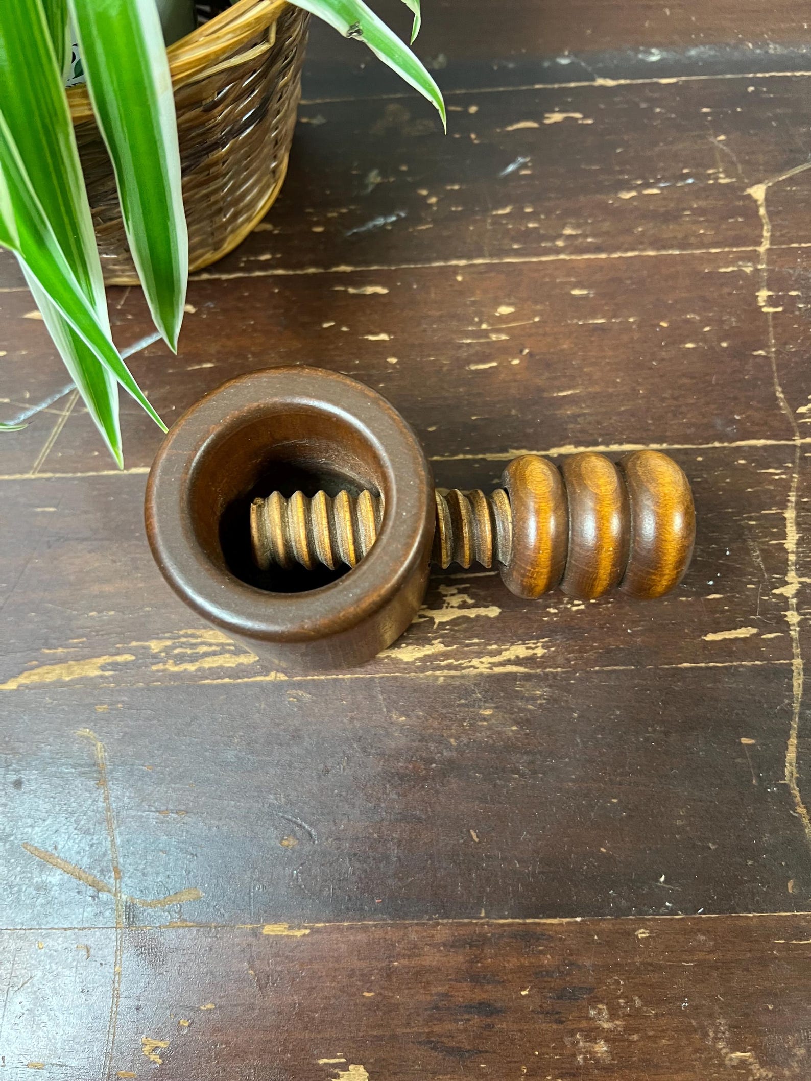 Vintage Wood Spiral Screw Nut Cracker Solid Hardwood - Etsy
