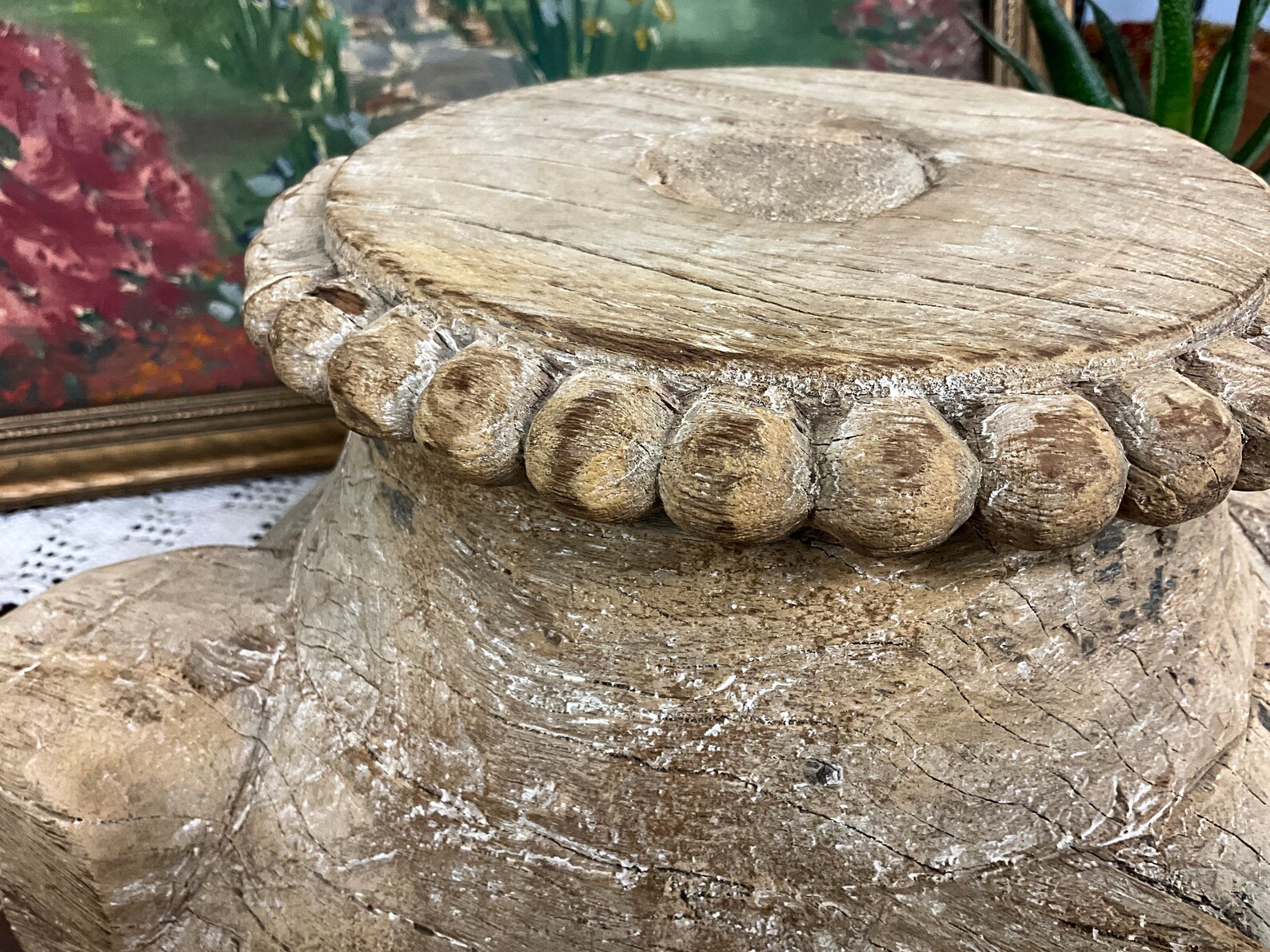 Architectural Salvage Solid Wood Column Base - Antiq - Etsy