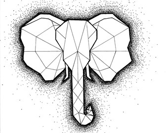 Elephant stippling | Etsy