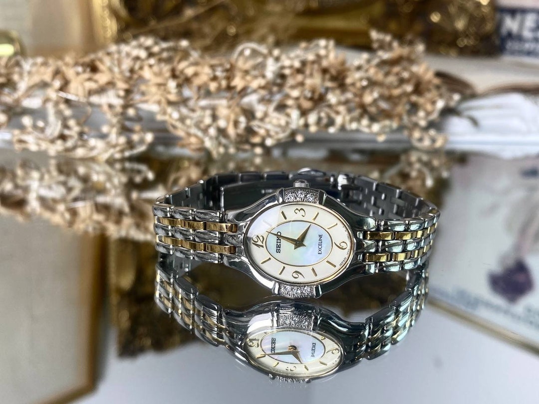 Seiko Oval Shape Dial With Diamonds Wrist Watch - Etsy