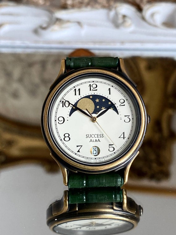 Seiko Alba Moonphase Vintage Watch - Gem