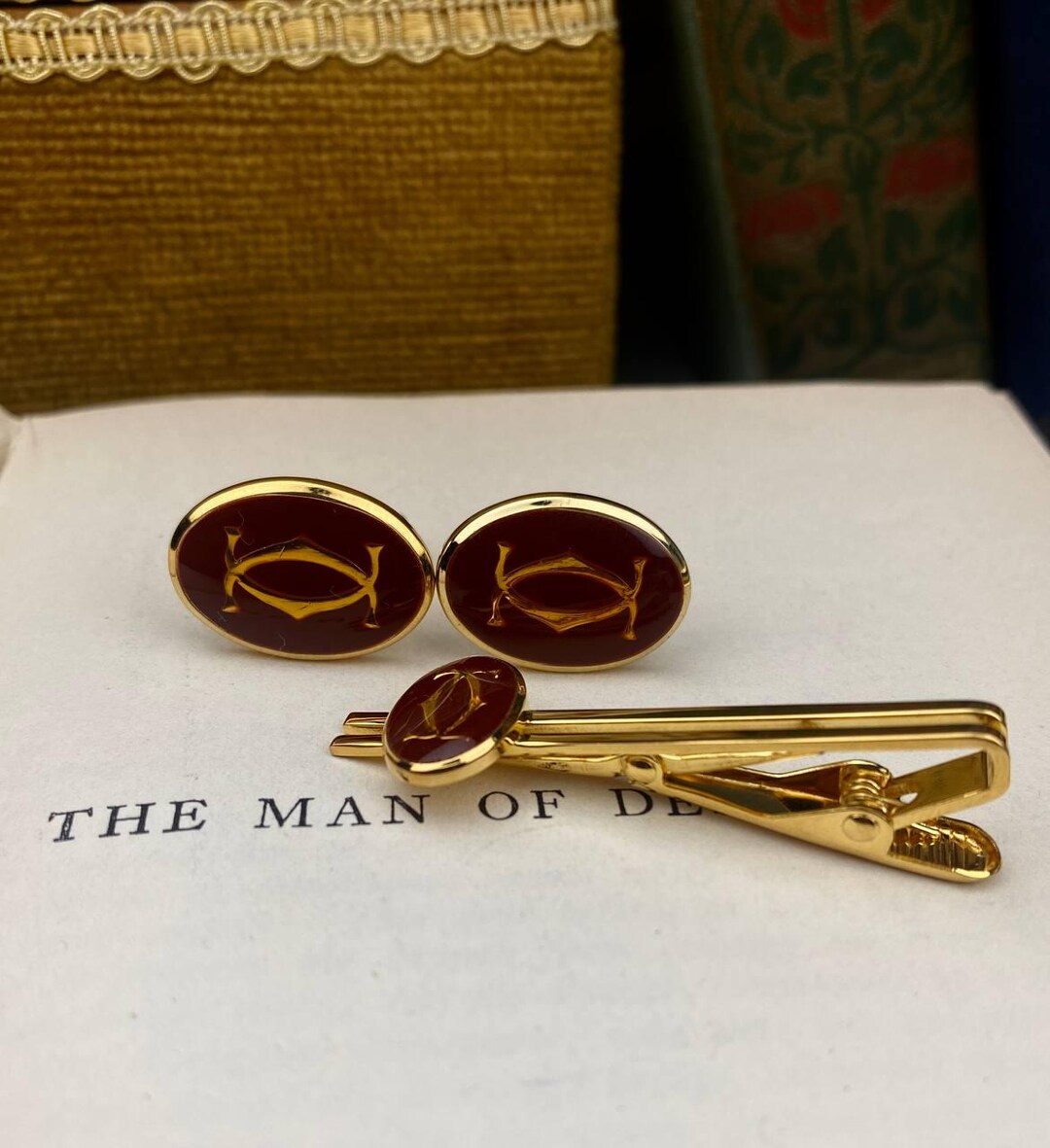 Cartier Cuffs and Tie Pin Vintage Set - Etsy