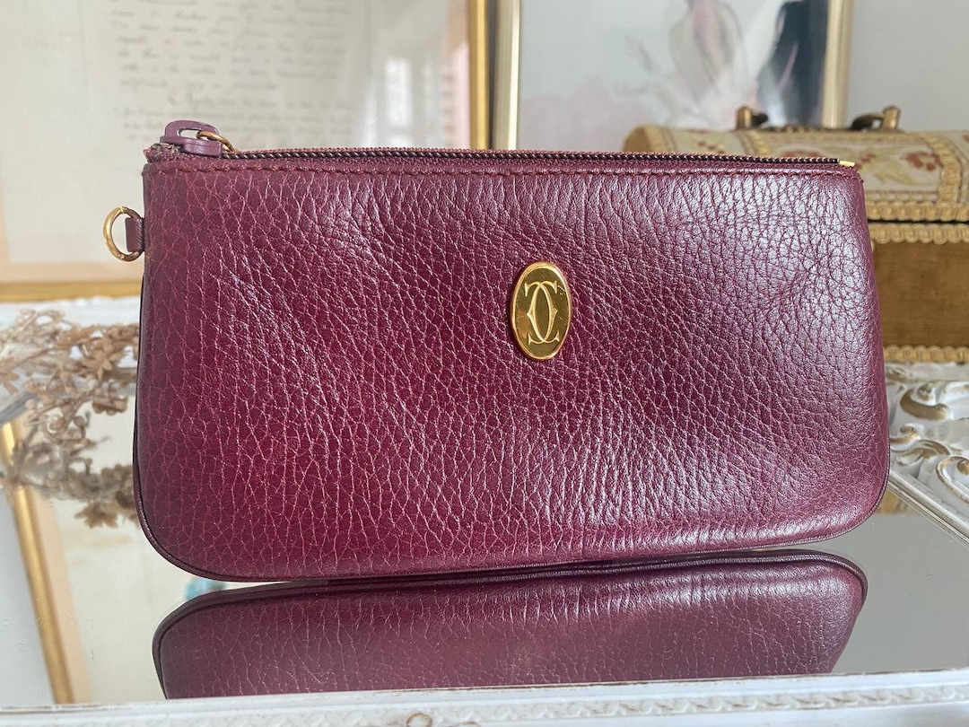 Cartier Burgundy Pouch Genuine Leather Pouch - Etsy