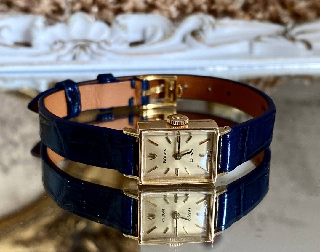 ROLEX Classic Rectangle 18k Solid Gold Manual Winding Wrist Watch - Etsy