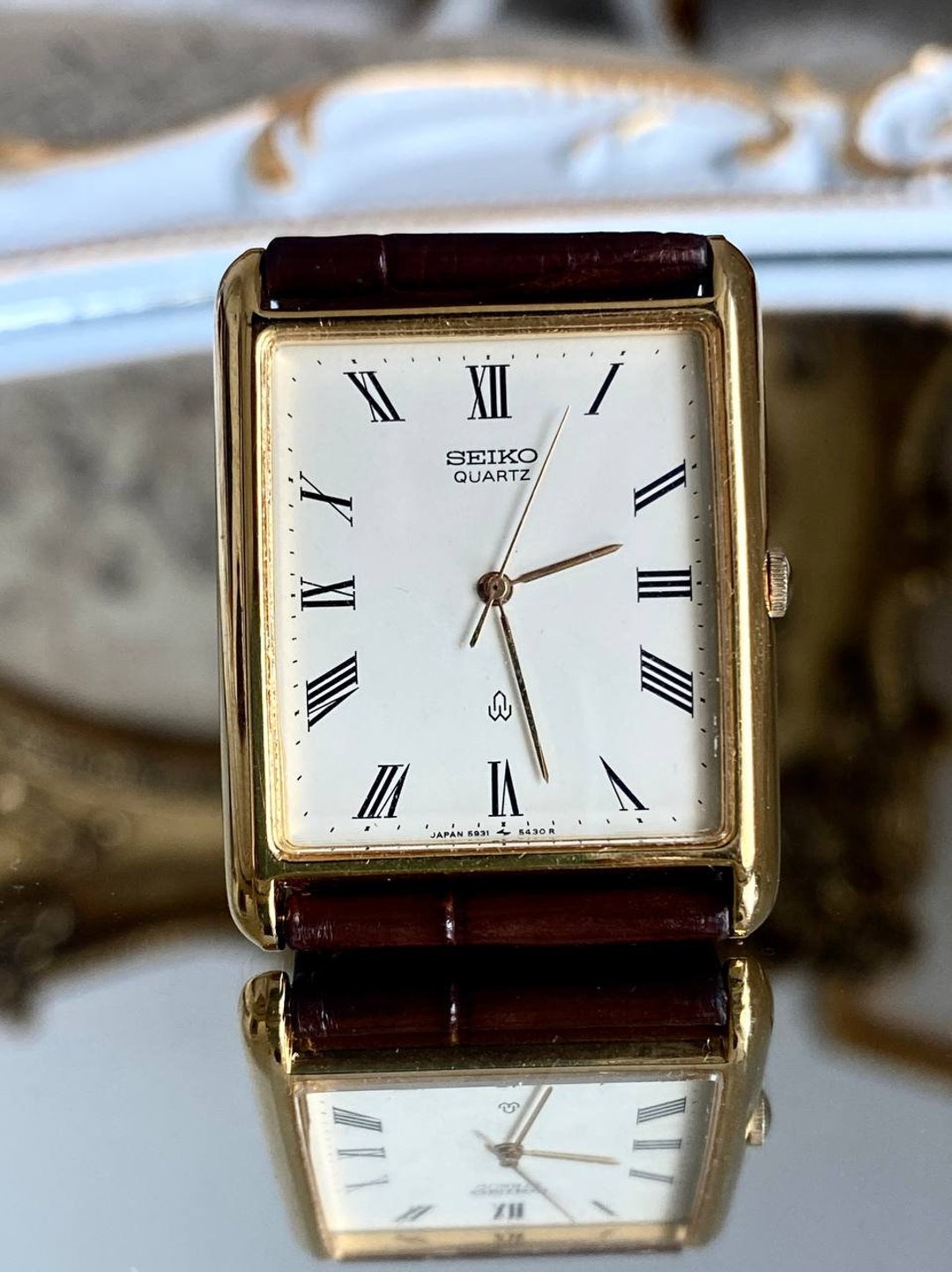 Seiko Tank Classic White Roman Quartz Wrist Watch - Etsy