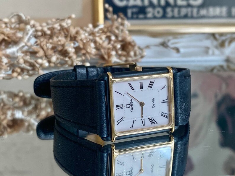 OMEGA Tank Classic White Roman Dial Quartz Wrist Watch - Etsy Australia