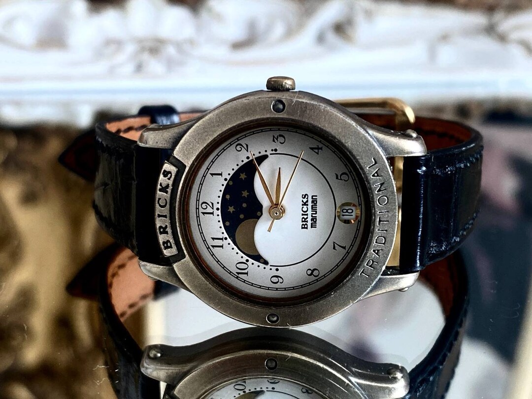 Bricks Moonphase Quartz Watch - Etsy
