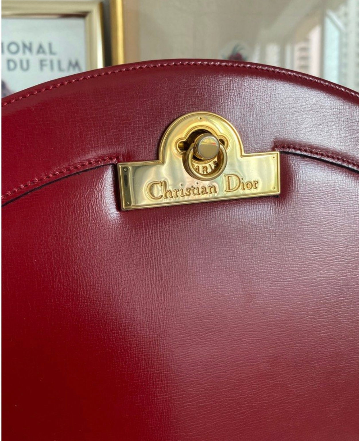 Christian Dior CD Authentic Vintage Shoulder Sling Bag Red Genuine ...