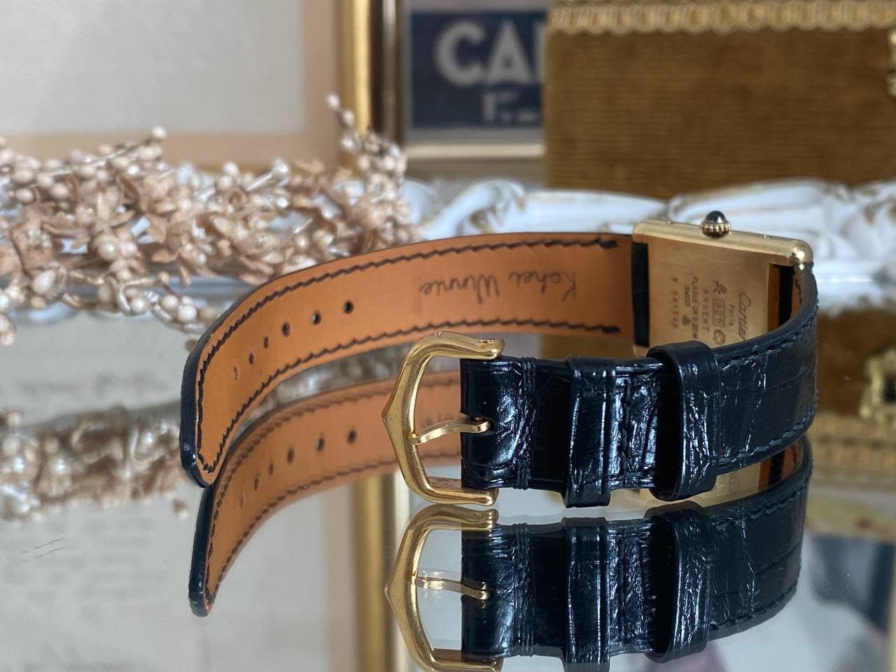 Rare Cartier Tank Red Dial Hand Manual Winding Solid Silver - Etsy