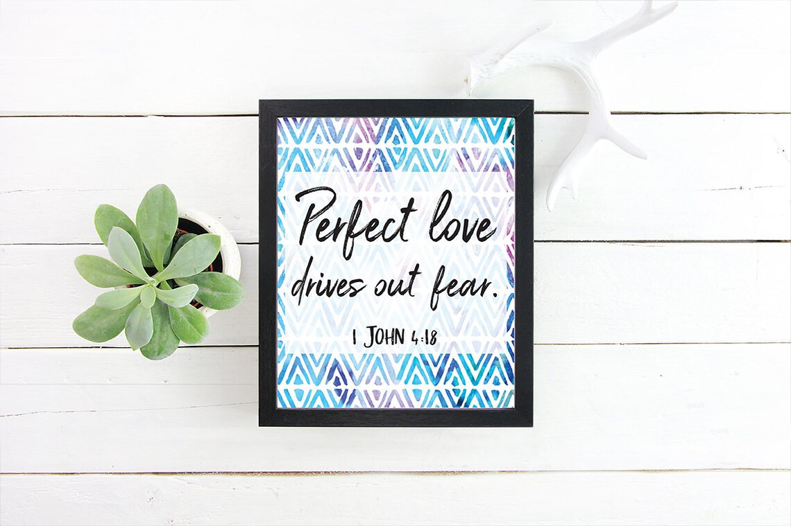 Perfect Love Wall Art Print Bible Verse Wall Art Digital - Etsy