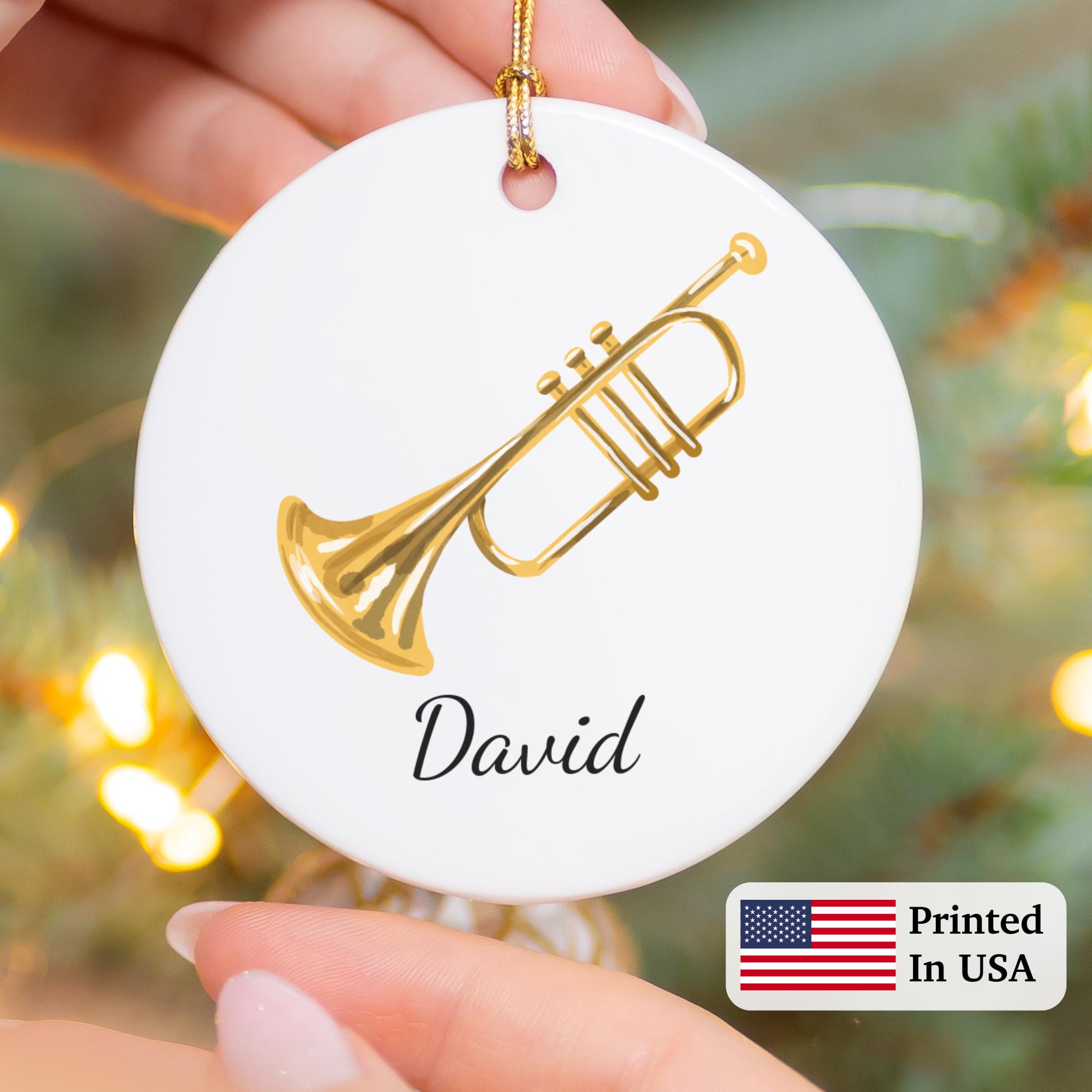 Trumpet Ornament, Trumpet Personalized Ornament, Trumpet Christmas ...