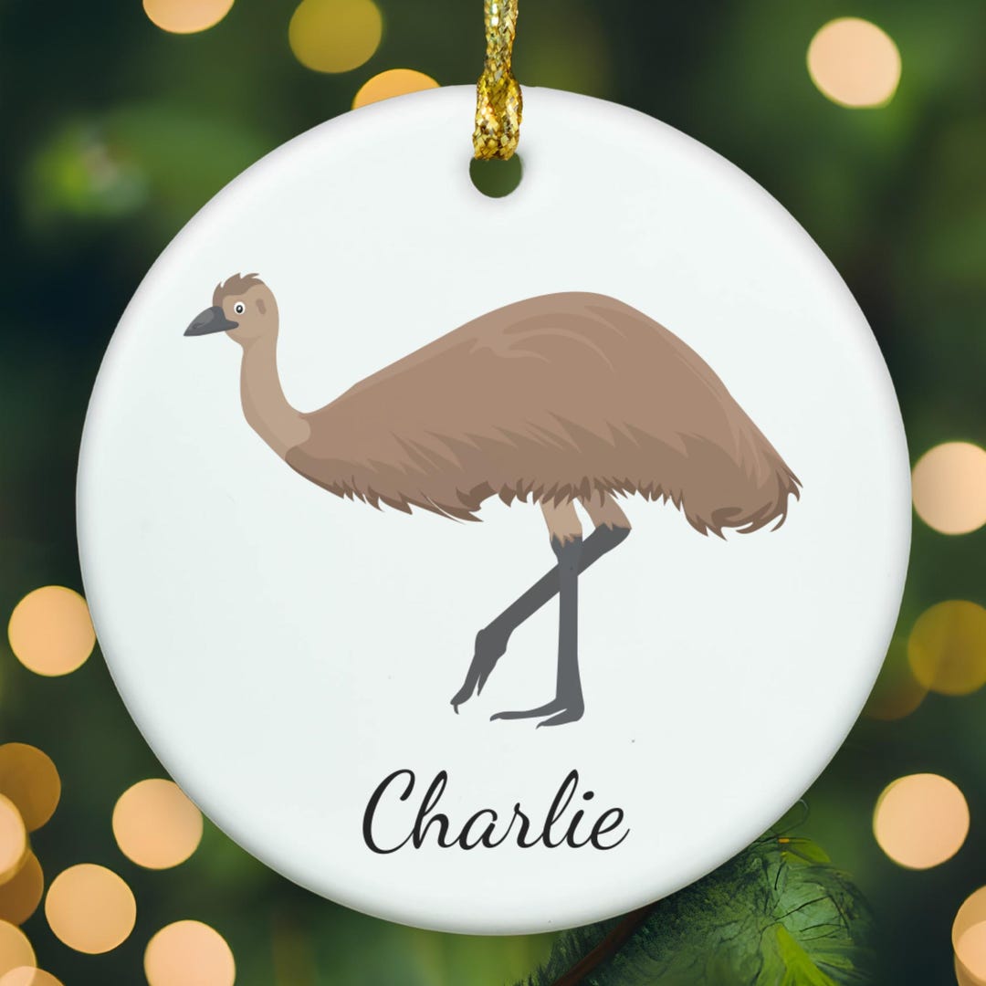 Personalized Emu Ornament, Emu Christmas Ornament, Emu Xmas Ornament ...