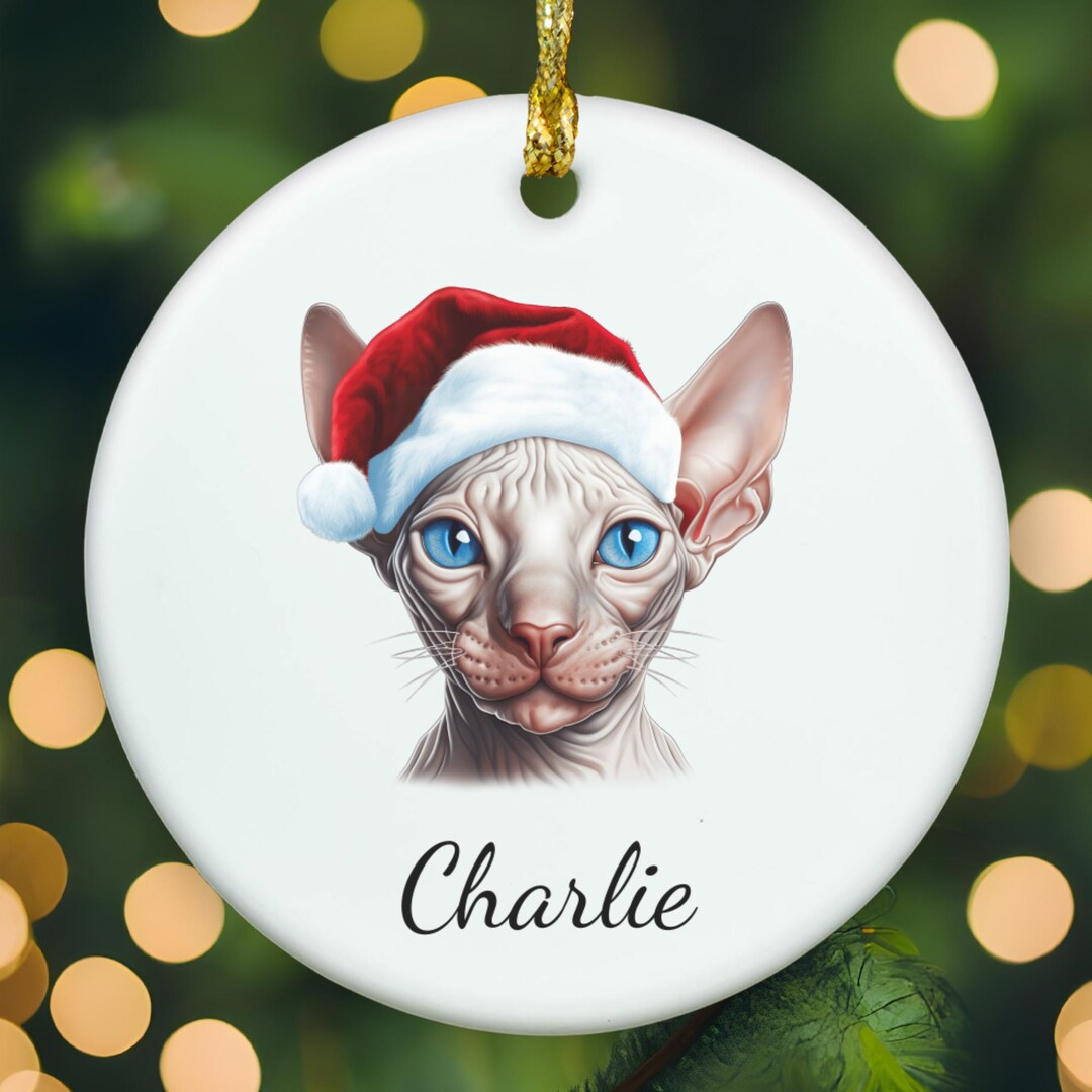 Personalized Sphynx Cat Ornament, Sphynx Cat Christmas Ornament, Sphynx ...