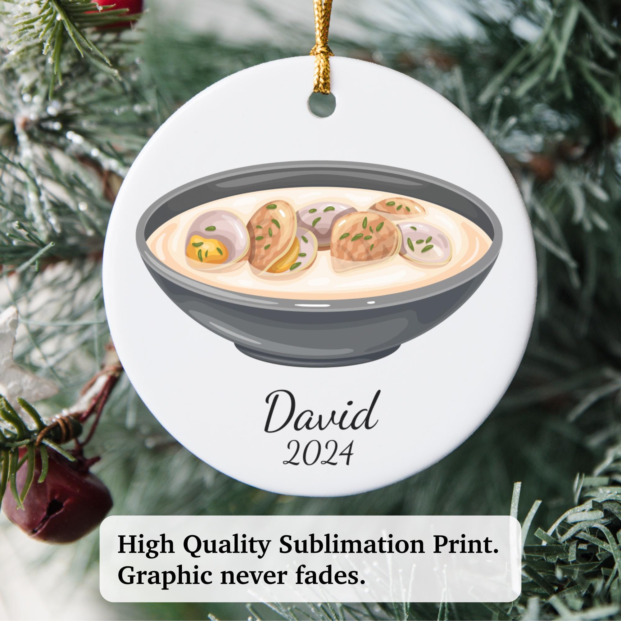 Personalized Clam Chowder Ornament, Clam Chowder Christmas Ornament ...