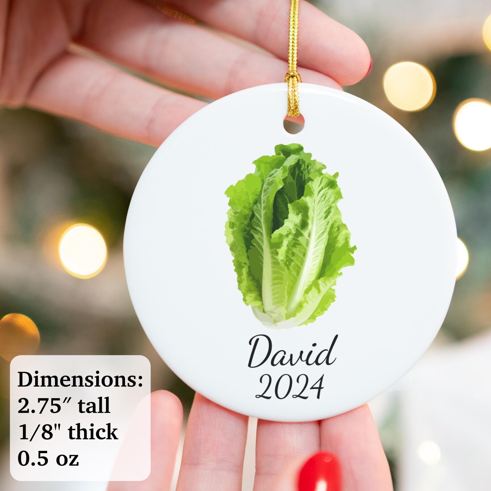Personalized Lettuce Ornament, Lettuce Christmas Ornament, Lettuce Xmas ...