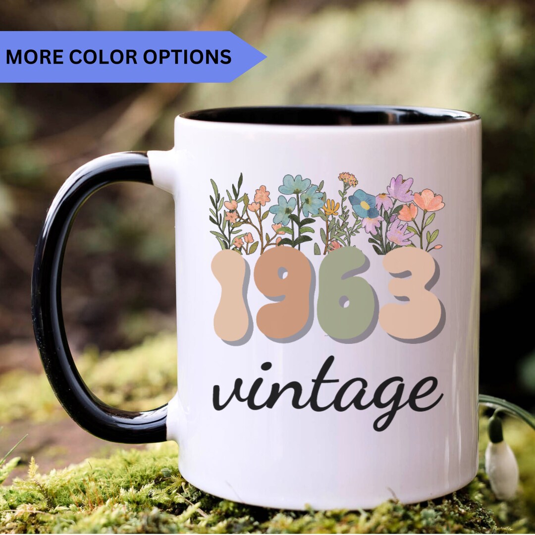 60th Birthday Mug, Vintage 1963 Mug, 60th Birthday Gift for Women, 60th ...