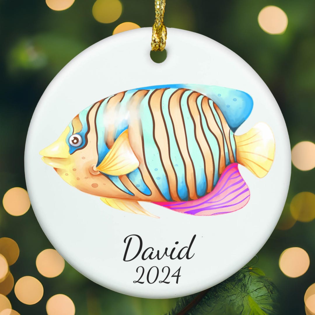 Personalized Angel Fish Ornament, Angel Fish Christmas Ornament, Angel ...