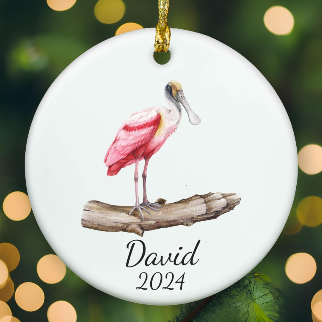 Personalized Spoonbill Ornament, Spoonbill Christmas Ornament ...