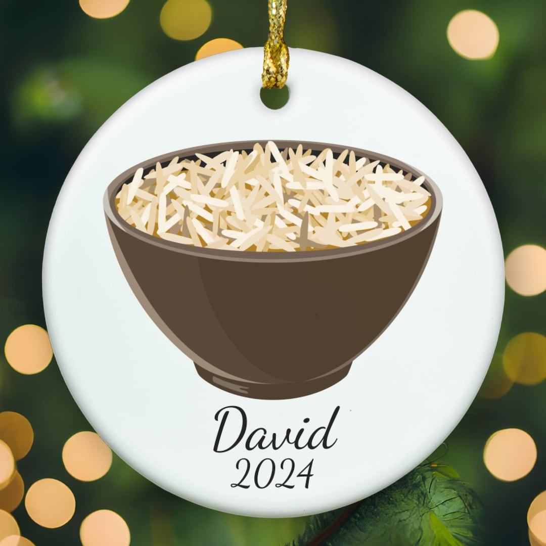 Personalized Rice Ornament, Rice Christmas Ornament, Rice Xmas Ornament ...