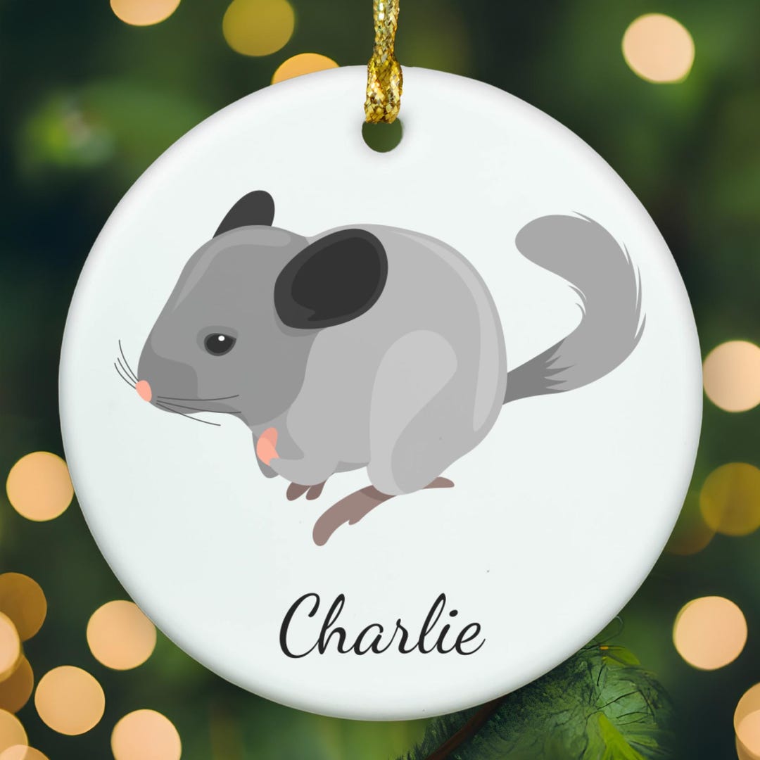 Personalized Chinchilla Ornament, Chinchilla Christmas Ornament ...