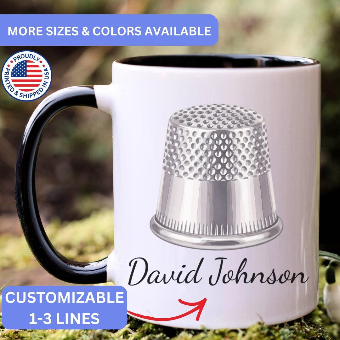 Personalized Thimble Mug, Custom Thimble Mug, Thimble Gift, Thimble ...
