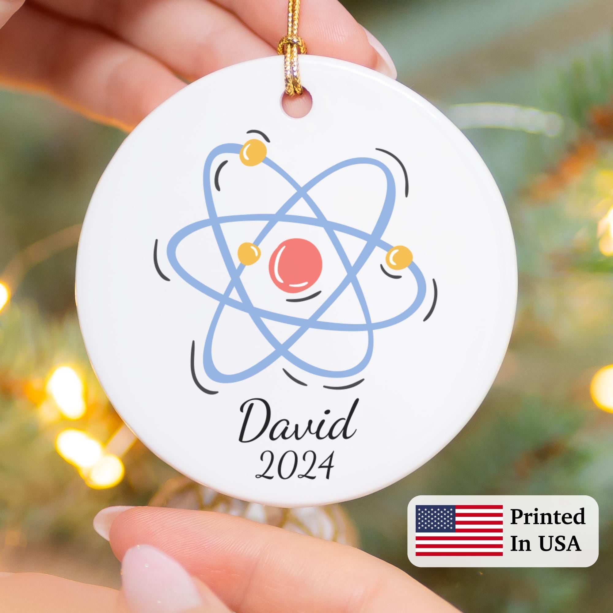 Personalized Atom Ornament, Atom Christmas Ornament, Atom Xmas Ornament ...