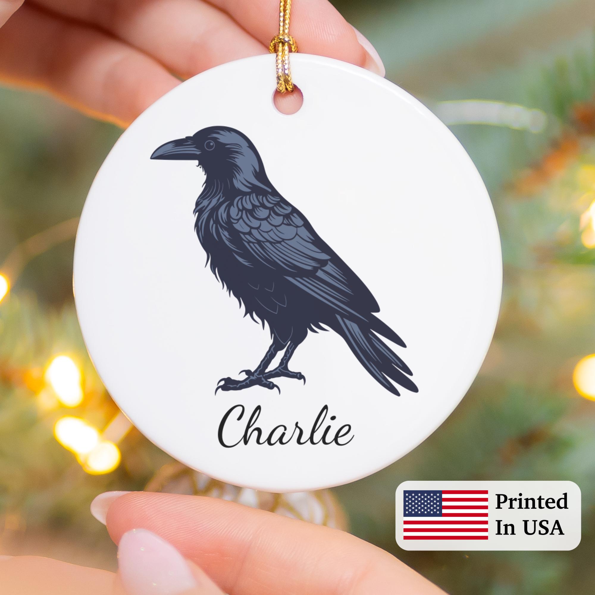 Personalized Raven Ornament, Raven Christmas Ornament, Raven Xmas ...