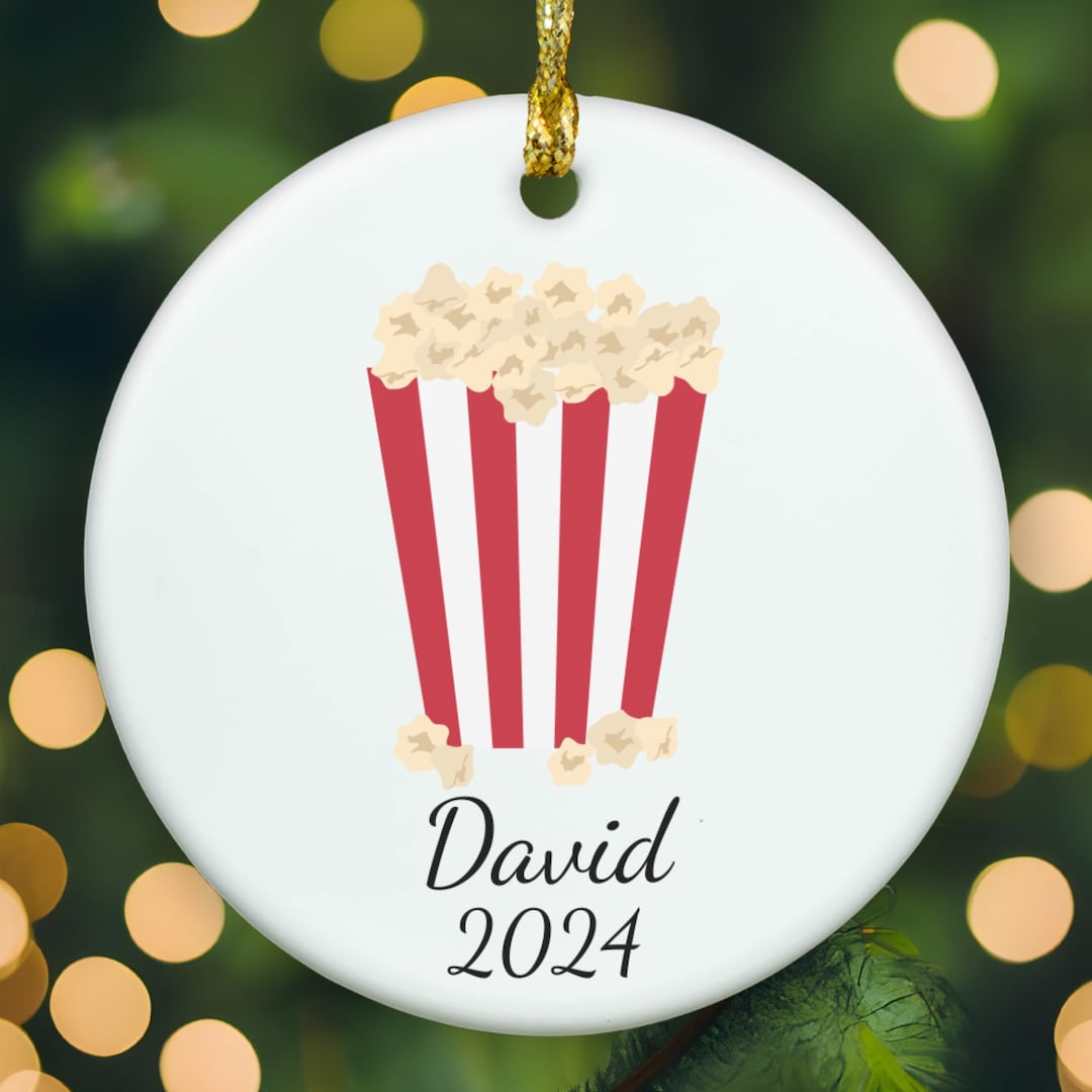 Personalized Popcorn Ornament, Popcorn Christmas Ornament, Popcorn Xmas ...