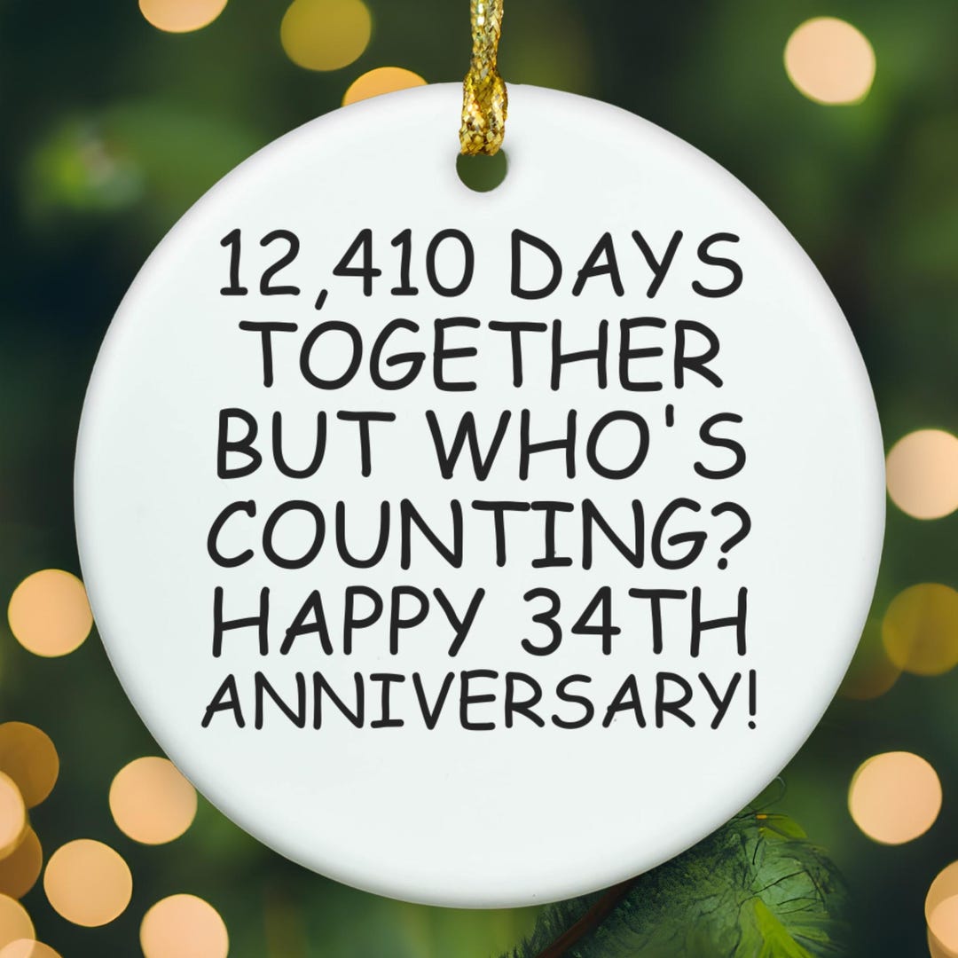 34th Anniversary Ornament, 34th Anniversary Gift, 34 Year Anniversary ...