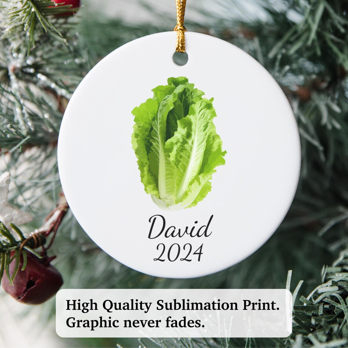 Personalized Lettuce Ornament, Lettuce Christmas Ornament, Lettuce Xmas ...