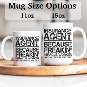 Insurance Agent Gift, Insurance Agent Mug, New Insurance Agent, Best ...