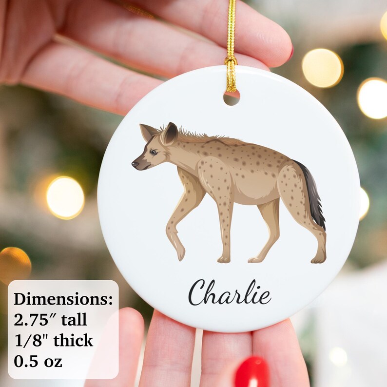 Personalized Hyena Ornament, Hyena Christmas Ornament, Hyena Xmas Ornament, APR011 - Etsy