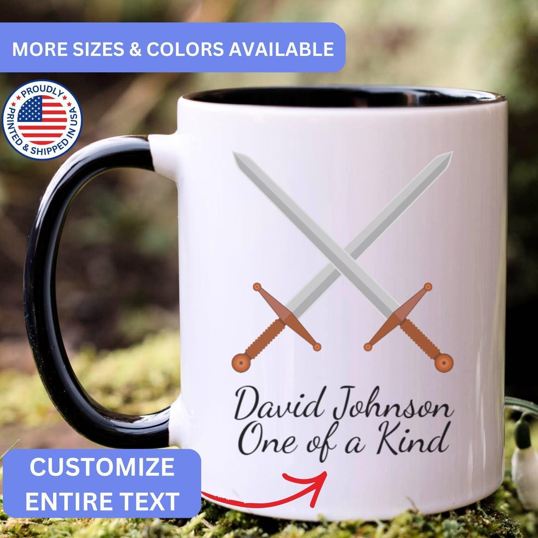 Personalized Sword Fighting Mug, Custom Sword Fighting Mug, Sword ...