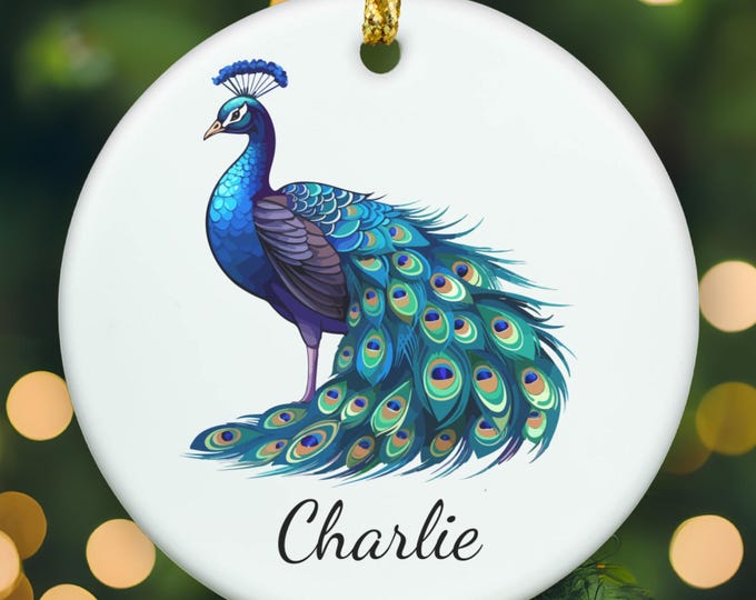 Beautiful Lot of Peacock Feather Christmas Ornaments & Matching Balls ...