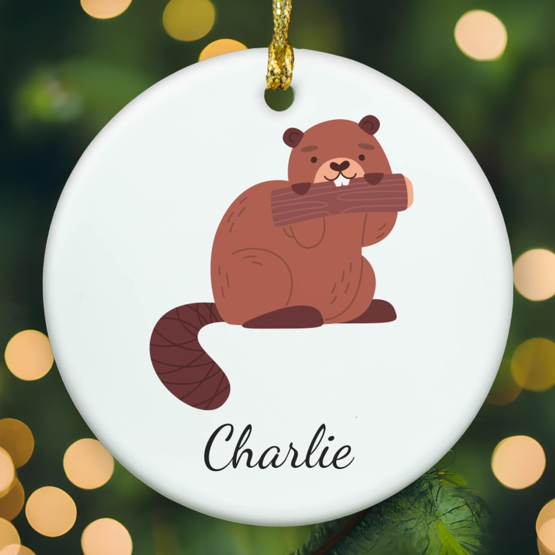 Personalized Beaver Ornament, Beaver Christmas Ornament, Beaver Xmas ...