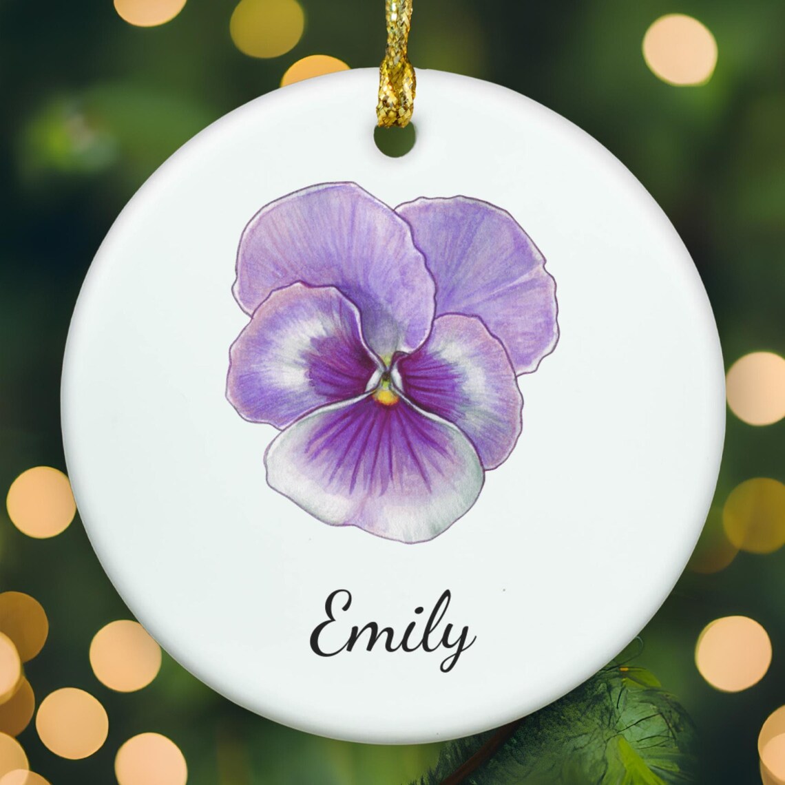 Pansy Ornament, Pansy Name Ornament, Pansy Flower Ornament, Pansy ...