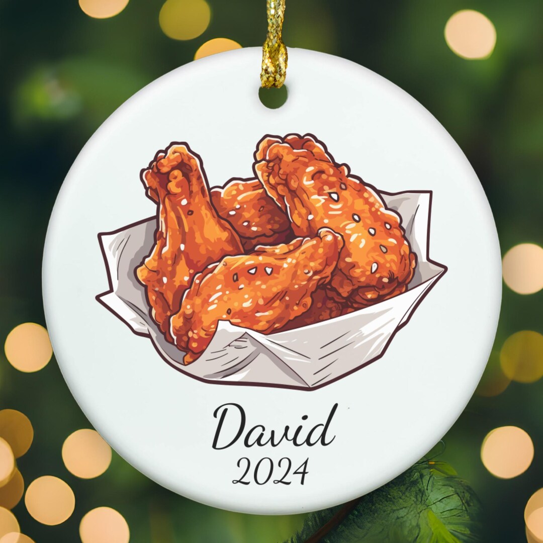 Personalized Fried Chicken Ornament, Fried Chicken Christmas Ornament ...