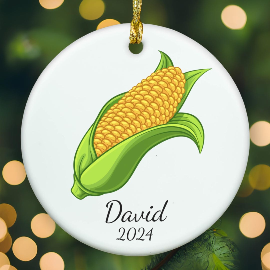 Personalized Corn Ornament, Corn Christmas Ornament, Corn Xmas Ornament ...