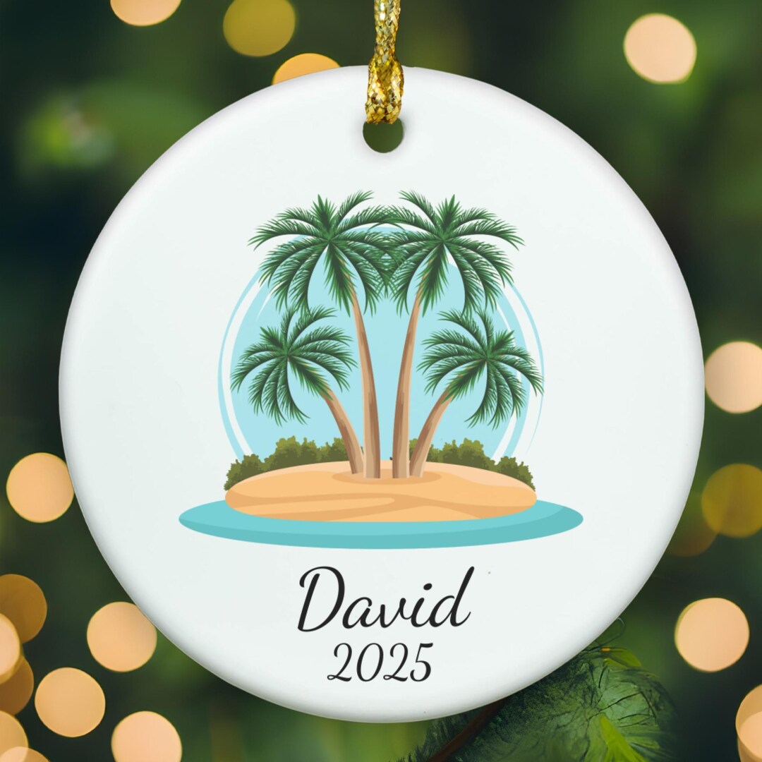 Personalized Island Ornament, Island Christmas Ornament, Island Xmas ...