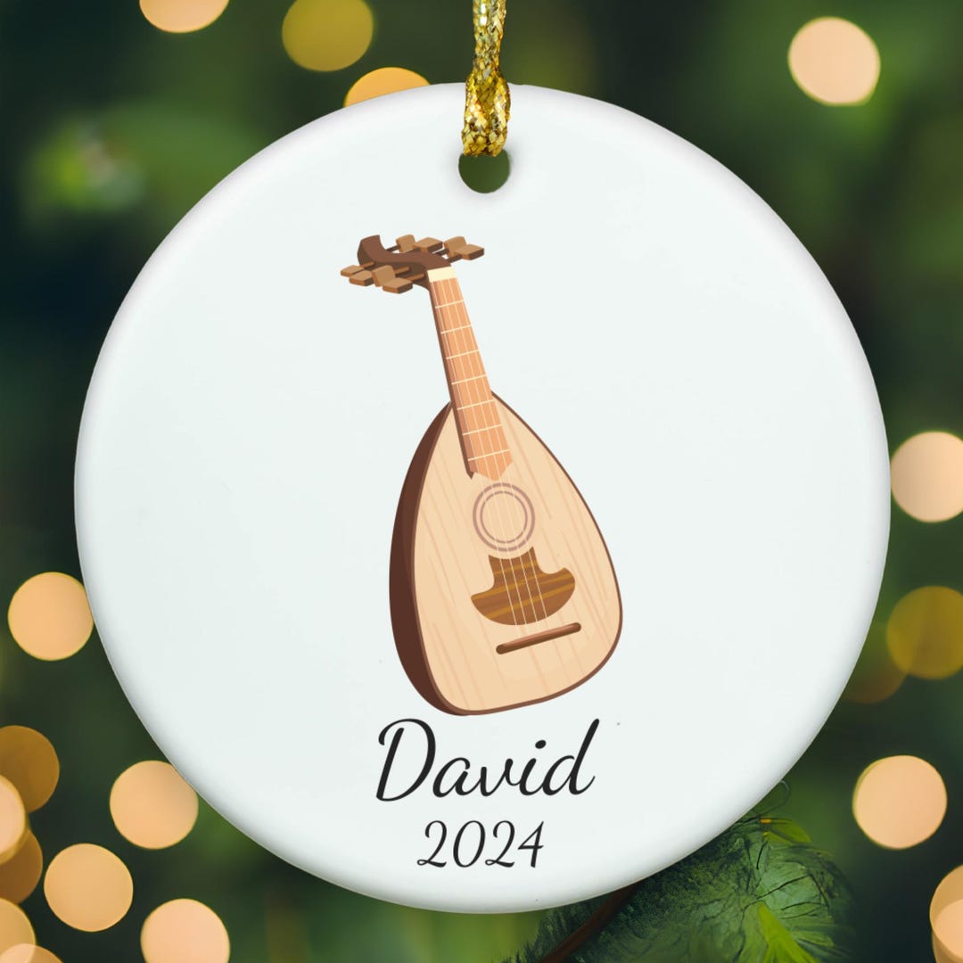Personalized Lute Ornament, Lute Christmas Ornament, Lute Xmas Ornament ...