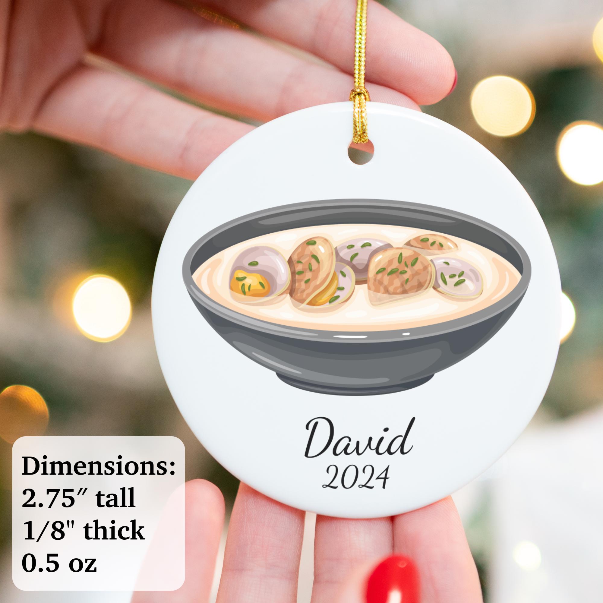 Personalized Clam Chowder Ornament, Clam Chowder Christmas Ornament ...