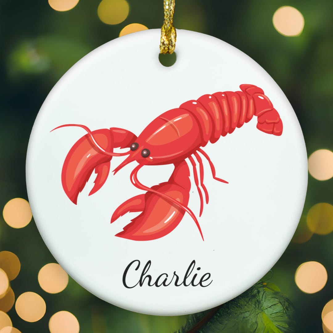 Personalized Lobster Ornament, Lobster Christmas Ornament, Lobster Xmas ...