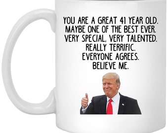 Funny 41st Birthday Mug, 41 Year Old Birthday Gift, Forty-first ...