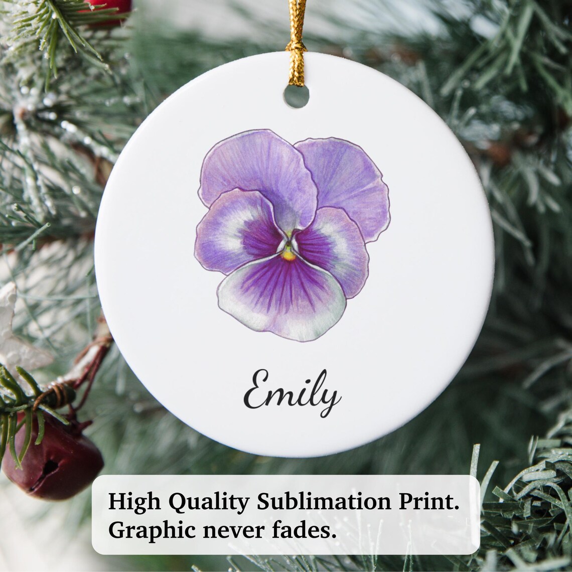 Pansy Ornament, Pansy Name Ornament, Pansy Flower Ornament, Pansy ...