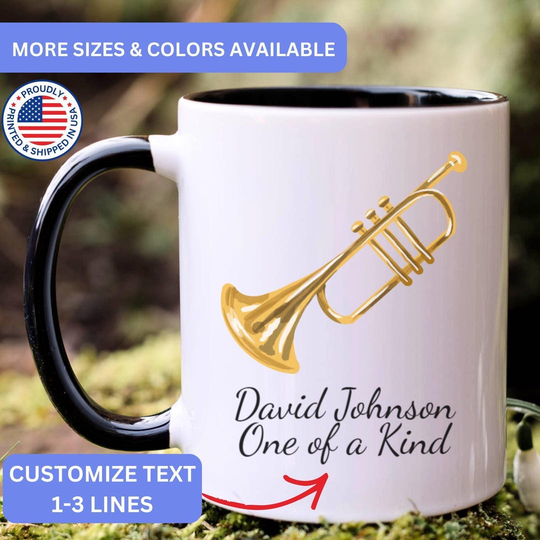 Personalized Trumpet Mug, Custom Trumpet Mug, Trumpet Gift, Trumpet ...