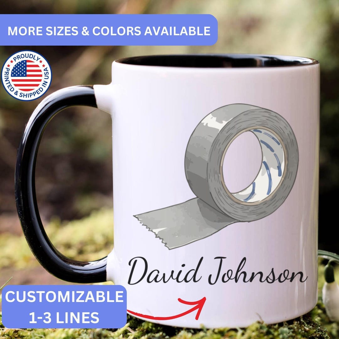 Personalized Duct Tape Mug, Custom Duct Tape Mug, Duct Tape Gift, Duct ...