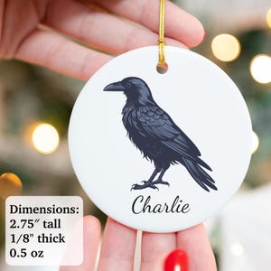 Personalized Raven Ornament, Raven Christmas Ornament, Raven Xmas ...