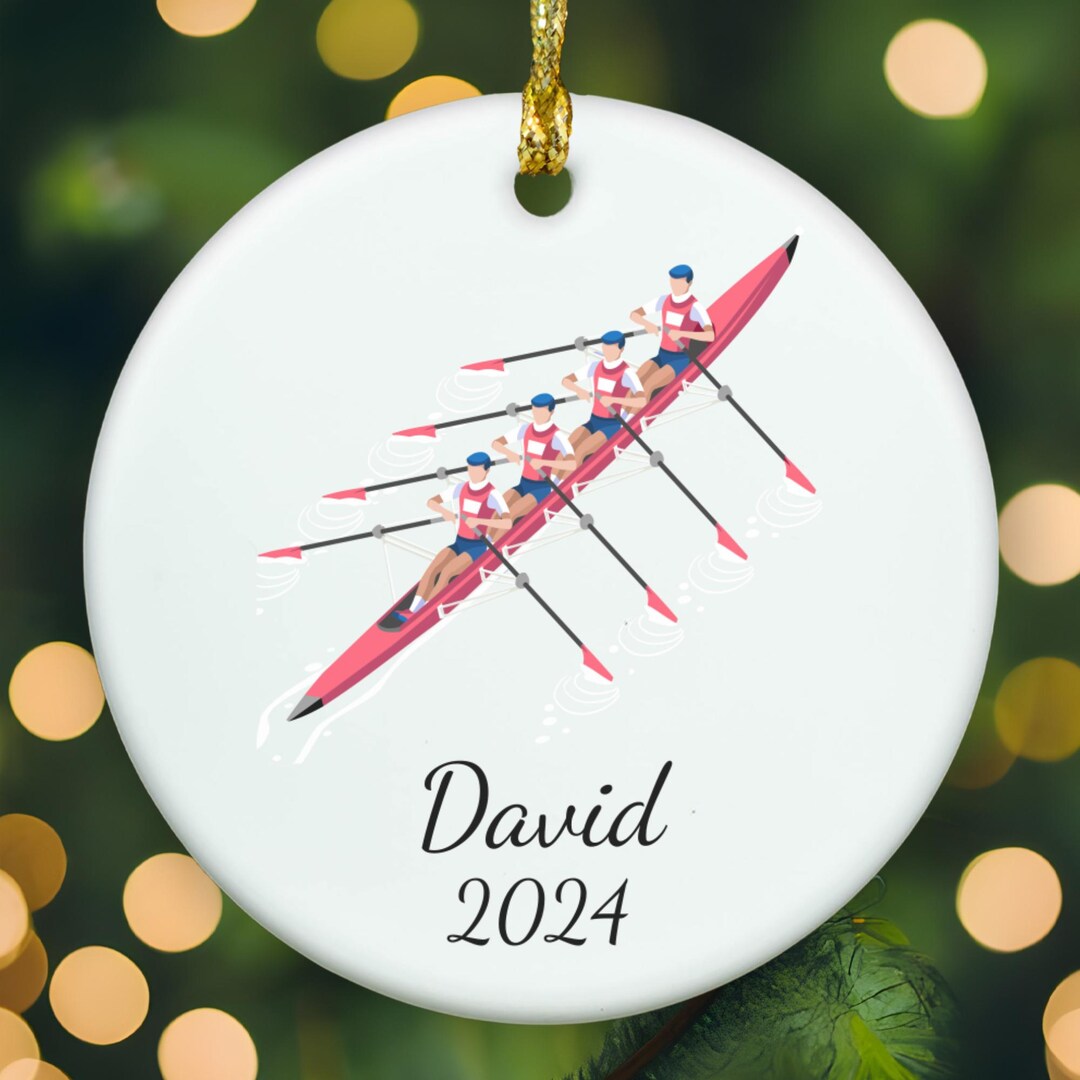 Personalized Rowing Ornament, Rowing Christmas Ornament, Rowing Xmas ...