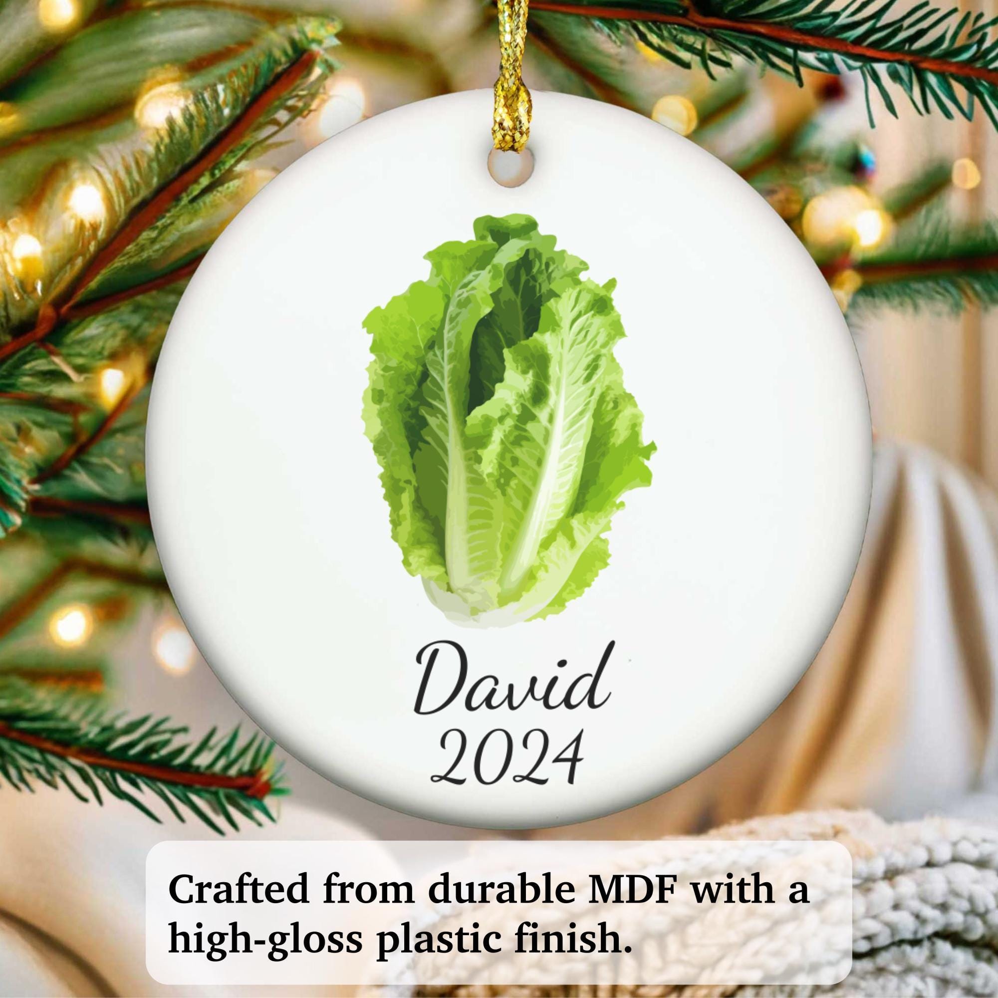 Personalized Lettuce Ornament, Lettuce Christmas Ornament, Lettuce Xmas ...